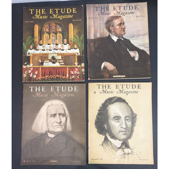 Vintage | Accents | 93s The Etude Music Magazine 4 Issues Lot From 1930s Antique Ads Sheet Music ...